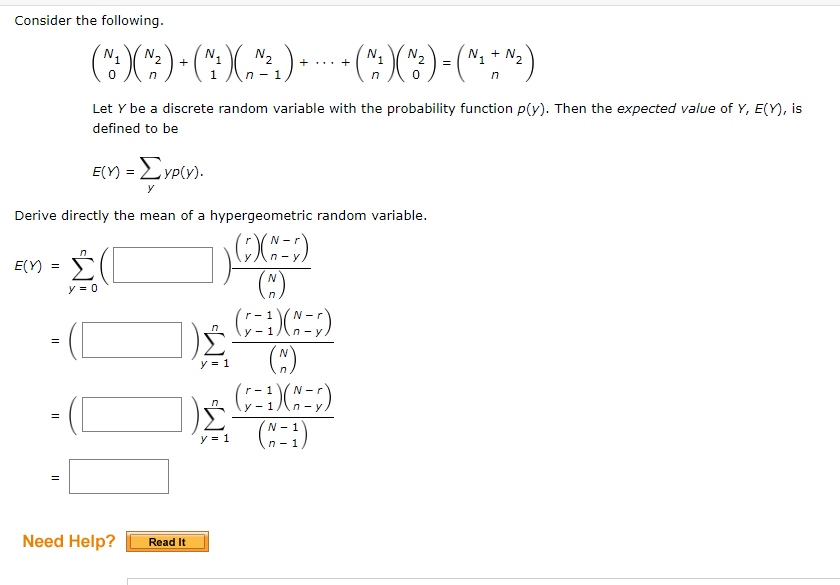 Solved Consider the following. N1 0 N2 n + N1 1 N2 n − 1 + + | Chegg.com