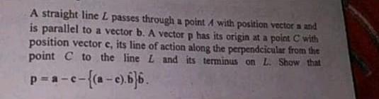 Solved A straight line L passes through a point A with | Chegg.com
