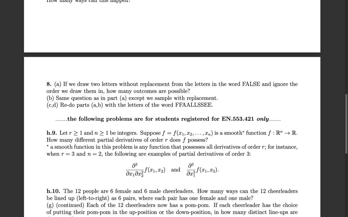 Solved 8. (a) If we draw two letters without replacement | Chegg.com