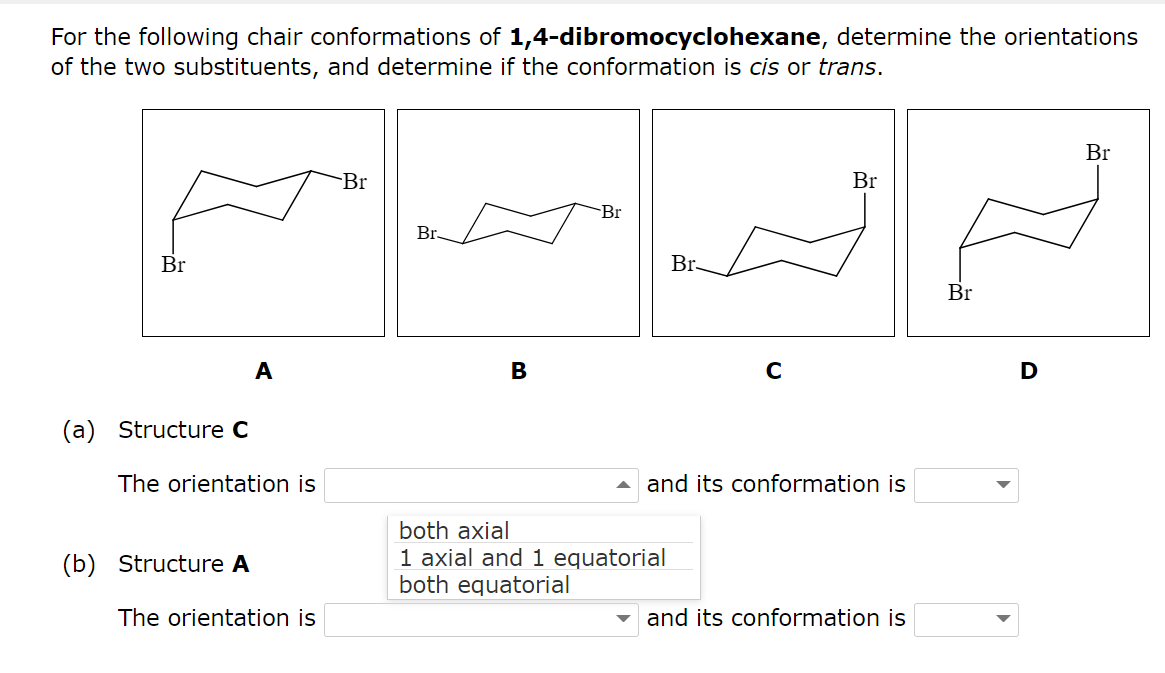 Solved For the following chair conformations of | Chegg.com