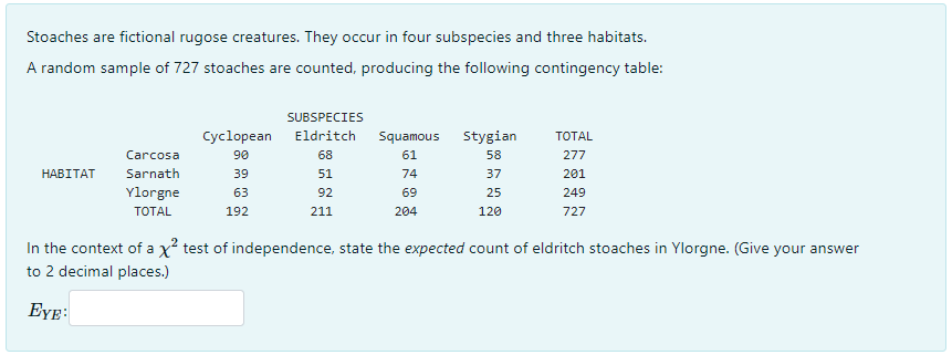 Solved Stoaches are fictional rugose creatures. They occur | Chegg.com