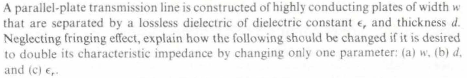 Solved A parallel-plate transmission line is constructed of | Chegg.com