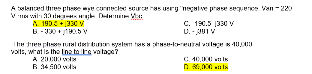 Solved A balanced three phase wye connected source has using | Chegg.com