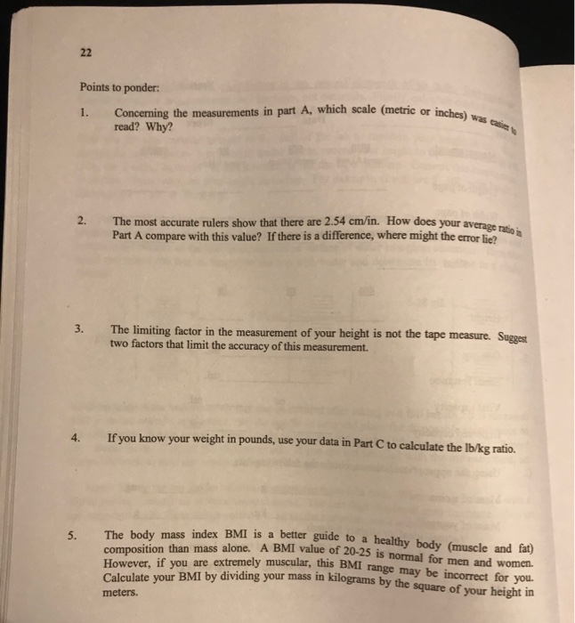 Experiment 5 SI Units in Measurement N Discussion | Chegg.com