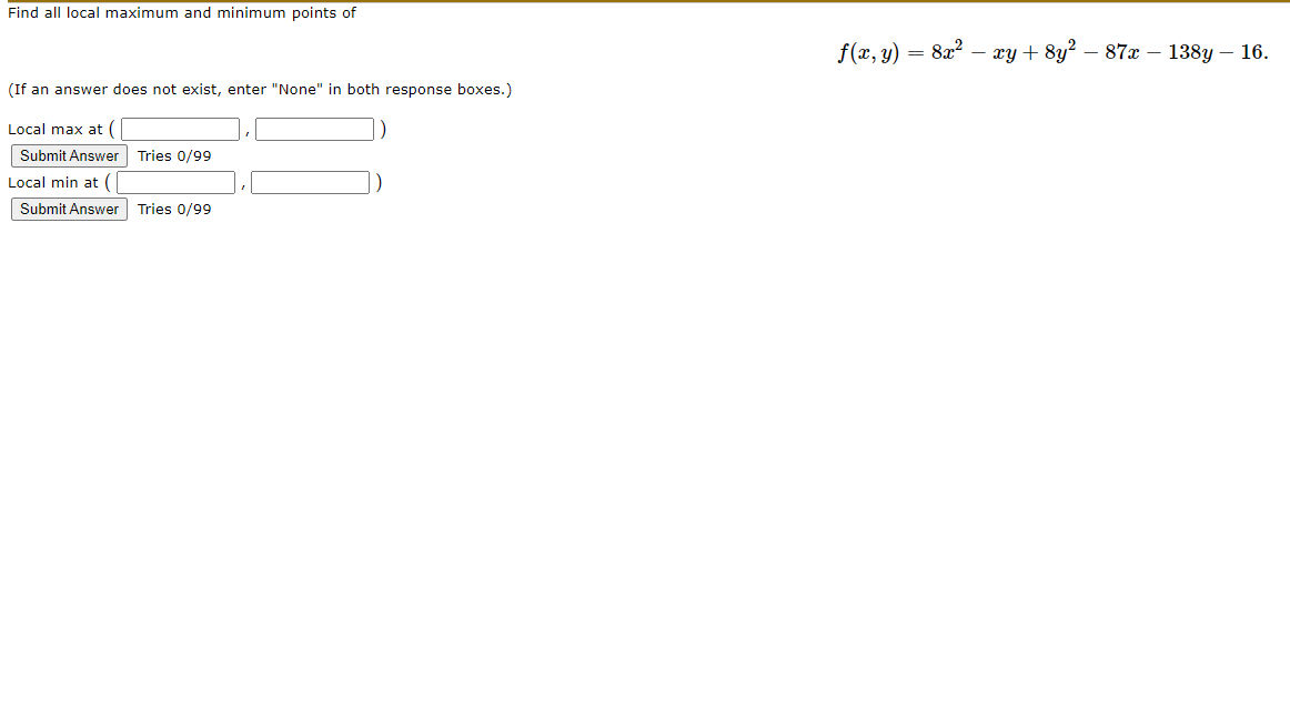 Solved Find all local maximum and minimum points of | Chegg.com