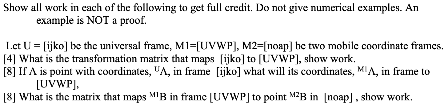 Solved Show all work in each of the following to get full | Chegg.com