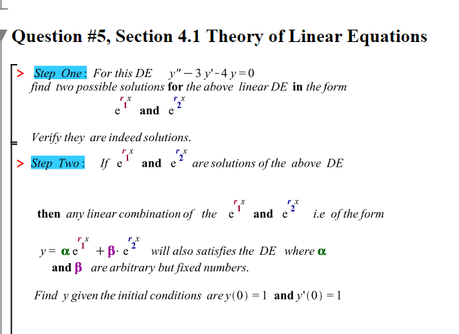 Solved Question \#5, Section 4.1 Theory of Linear Equations | Chegg.com