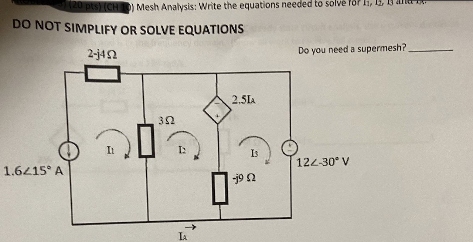 Solved DO NOT SIMPLIFY OR SOLVE EQUATIONS „permesh? | Chegg.com