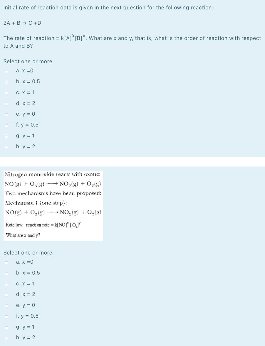 Solved Initial rate of reaction data is given in the next | Chegg.com