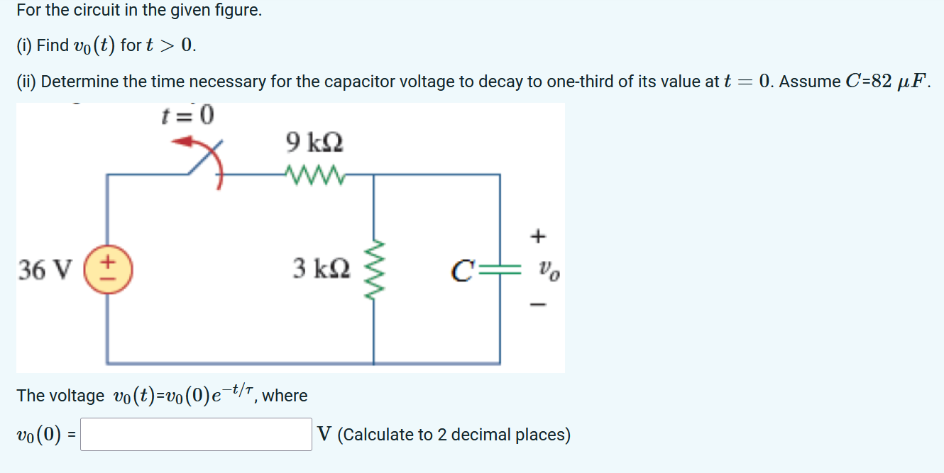 Solved For the circuit in the given figure. (i) Find v0(t) | Chegg.com