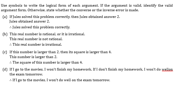 Use symbols to write the logical form of each | Chegg.com