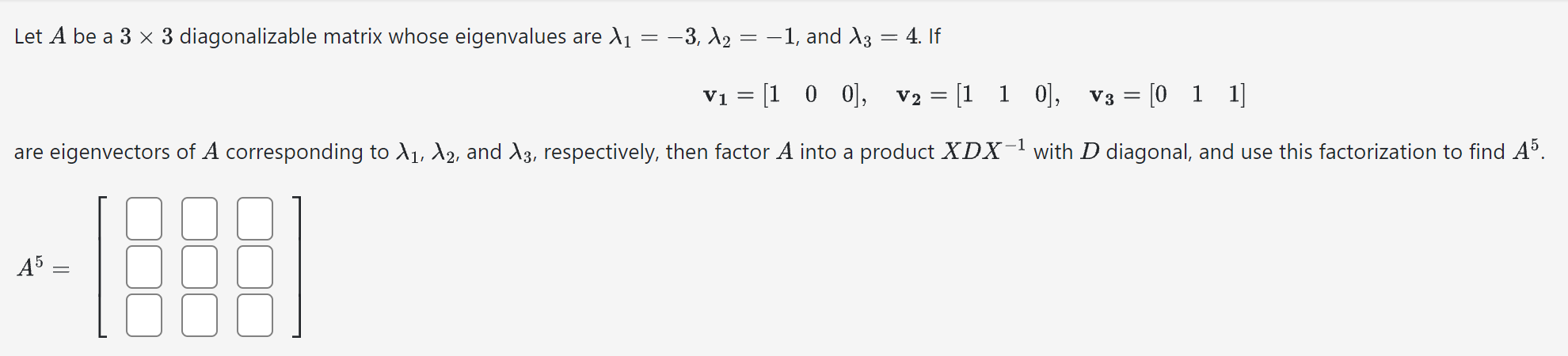 Solved Let A be a 3×3 diagonalizable matrix whose | Chegg.com