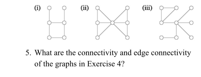 Solved (iii) 5. What are the connectivity and edge | Chegg.com