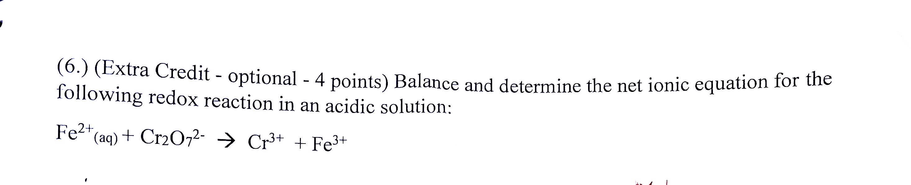 Solved (6.) ﻿Balance and determine the net ionic equation | Chegg.com