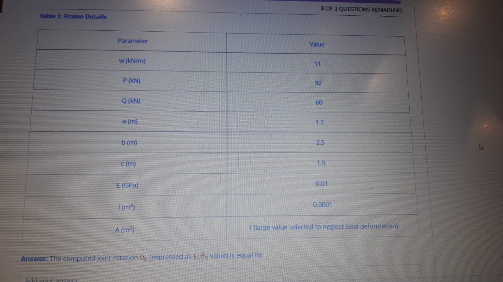 Solved For Frame F6 ID shown below, use the stiffness Method | Chegg.com