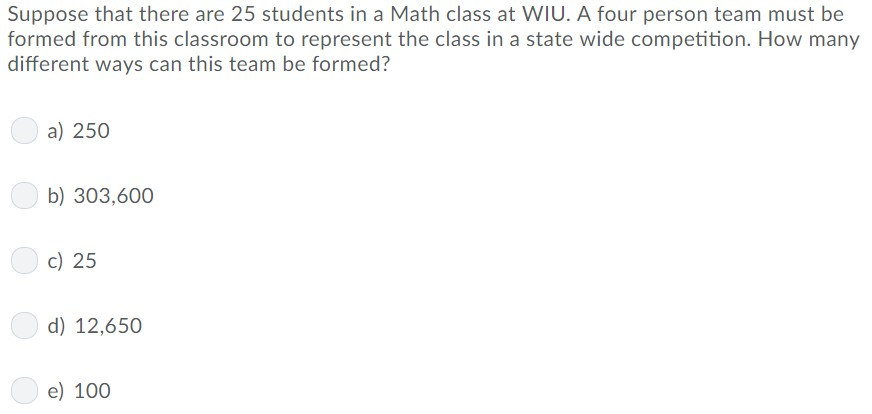 Solved Suppose that there are 25 students in a Math class at | Chegg.com
