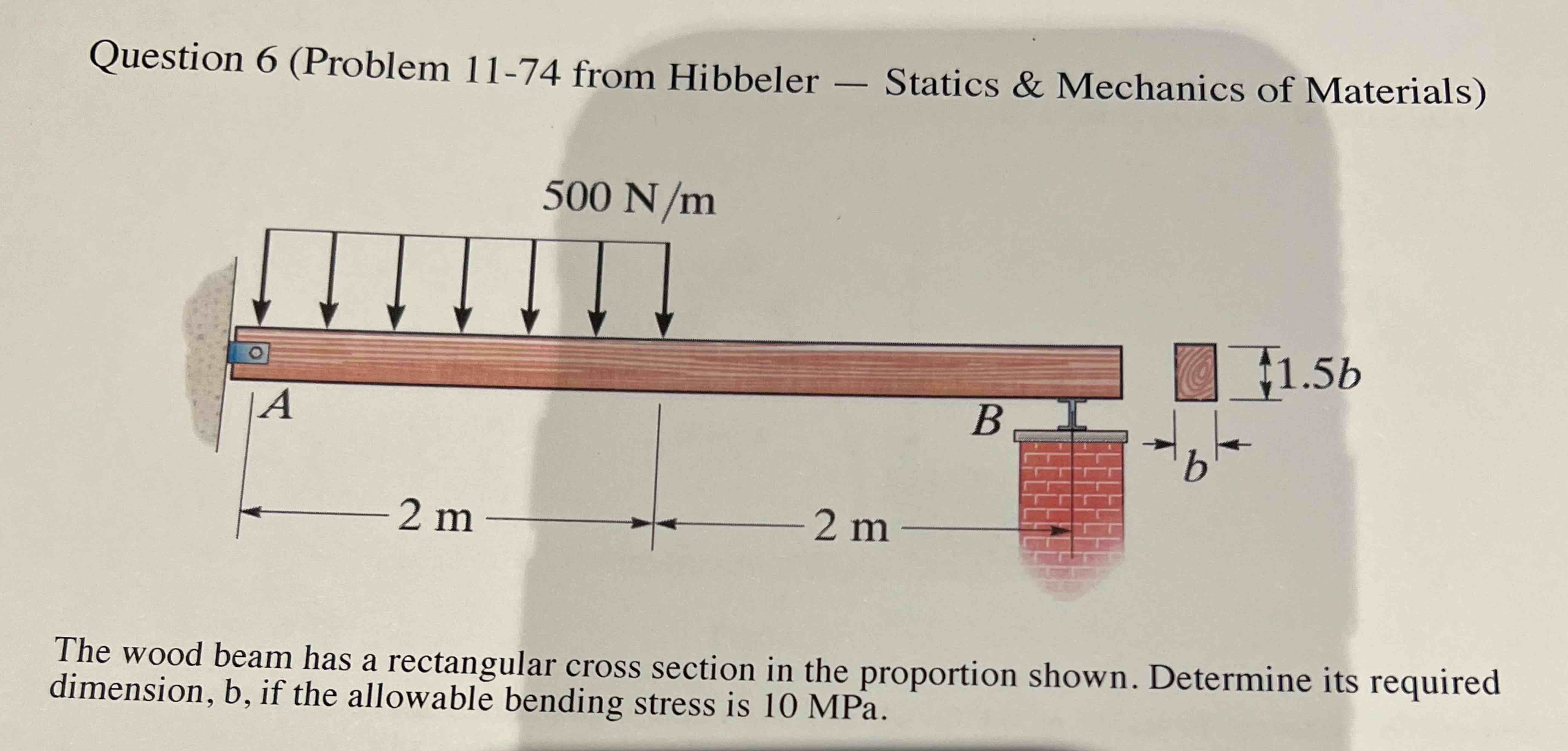 Solved Question 6 (Problem 11-74 ﻿from Hibbeler - ﻿Statics | Chegg.com