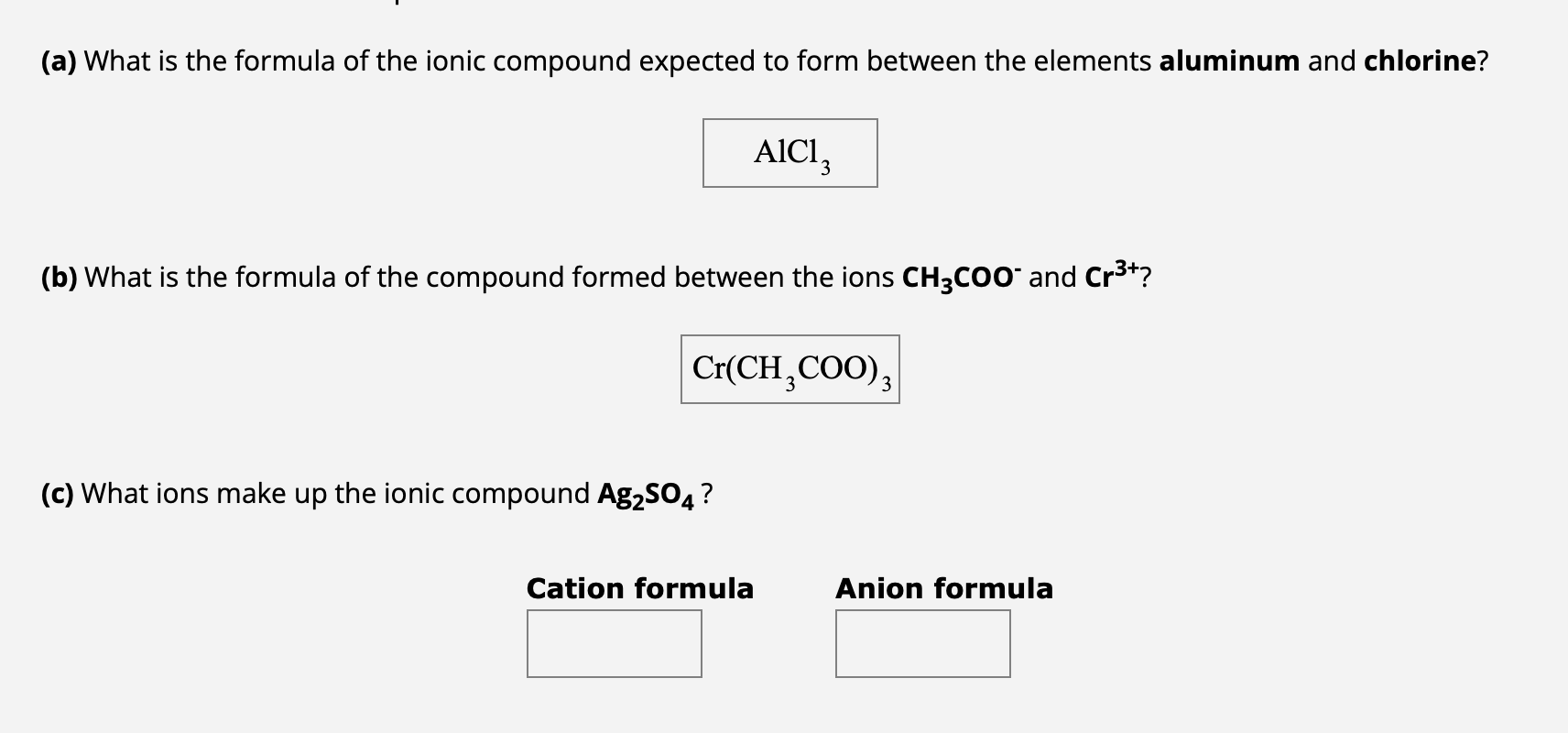Solved (a) What is the formula of the ionic compound | Chegg.com