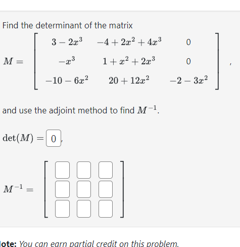 Solved Find the determinant of the | Chegg.com