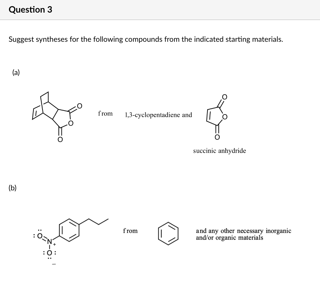 Solved Suggest syntheses for the following compounds from | Chegg.com