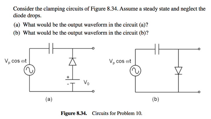 Solved Consider the clamping circuits of Figure 8.34. Assume | Chegg.com