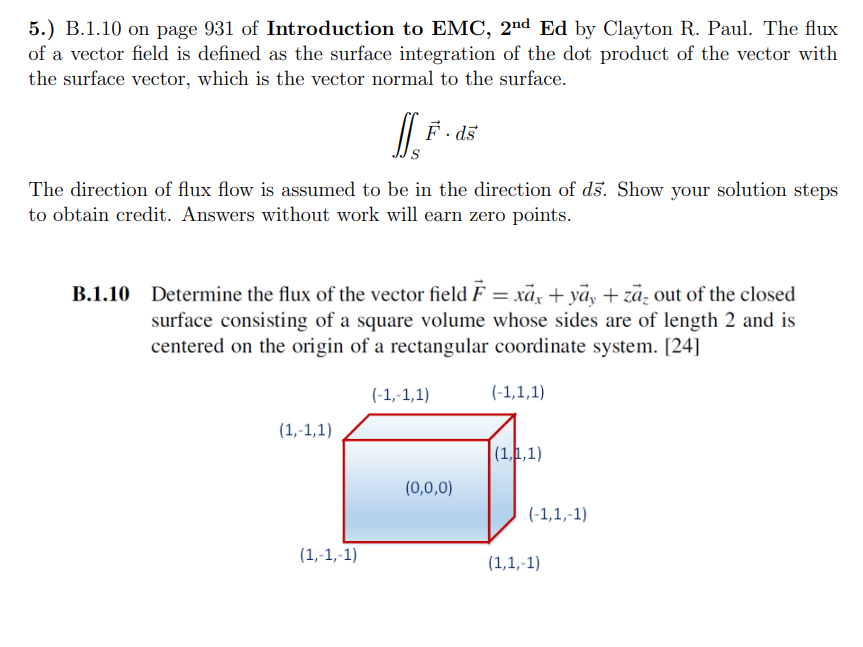 Solved 5.) B.1.10 on page 931 of Introduction to EMC, 2nd | Chegg.com