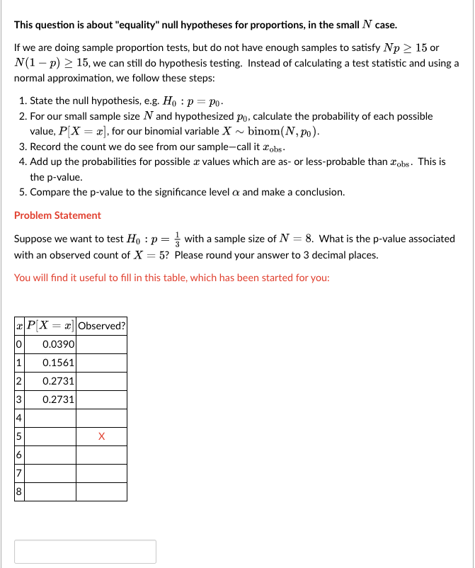 Solved This question is about "equality" null hypotheses for | Chegg.com