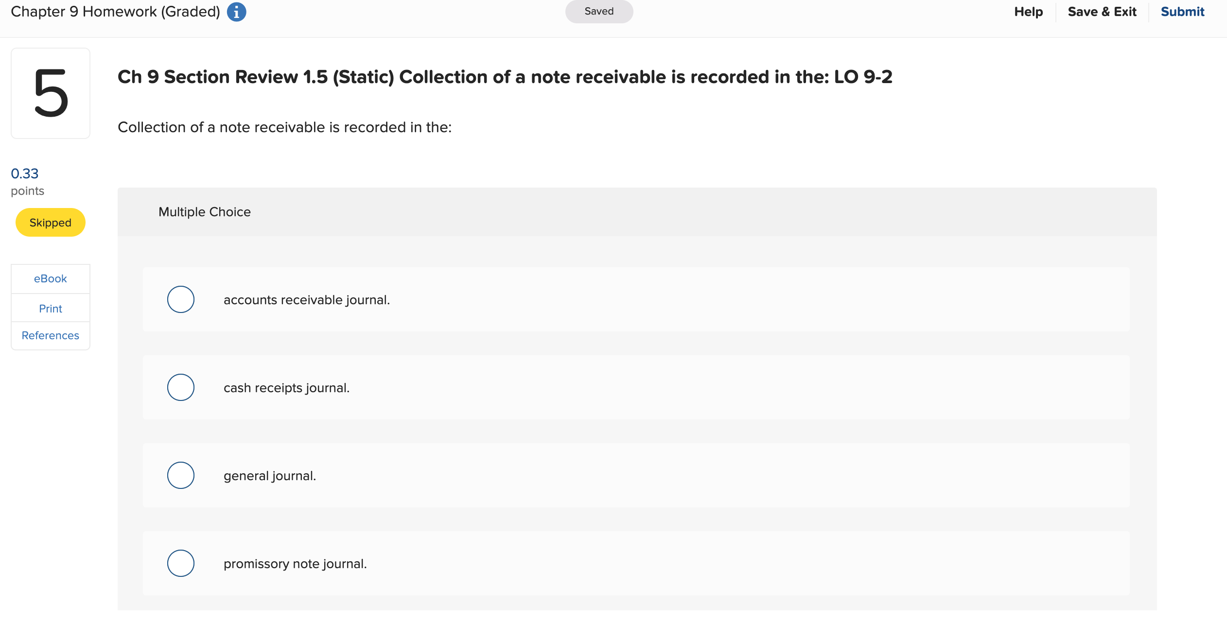 Solved Ch 9 Section Review 1.5 (Static) Collection of a note | Chegg.com