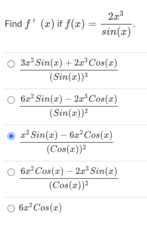 Solved Find f'(x) ﻿if | Chegg.com