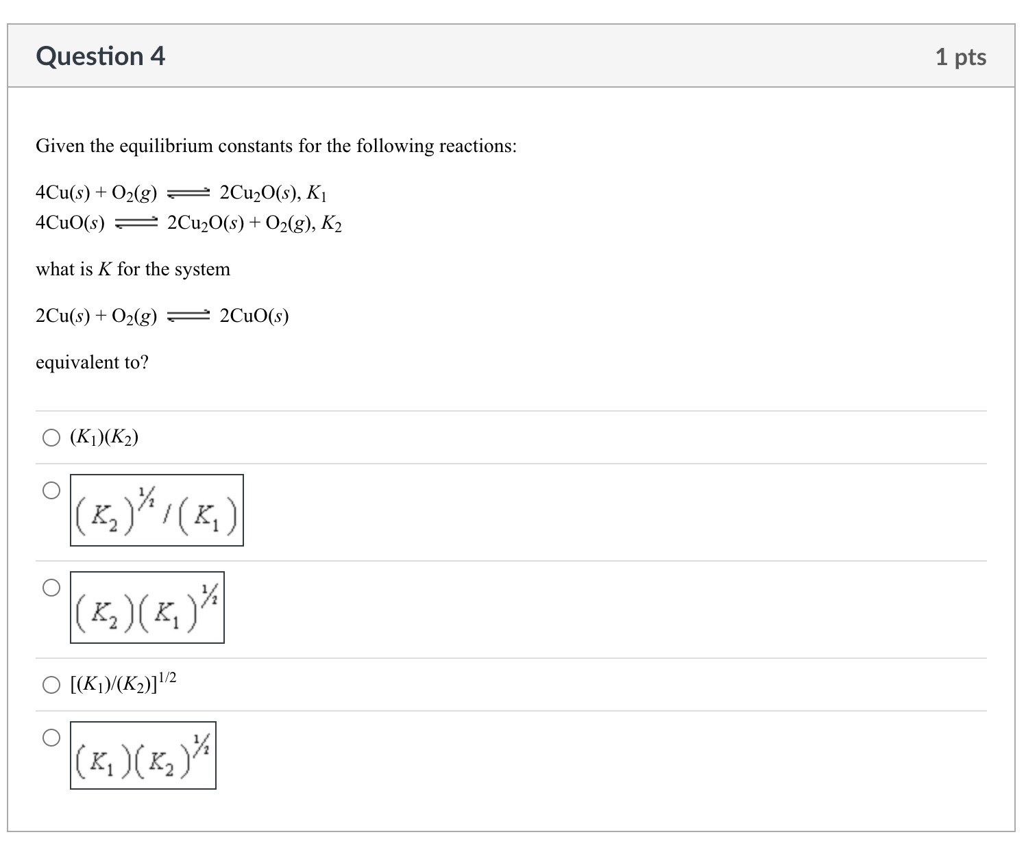 Solved Given the equilibrium constants for the following | Chegg.com