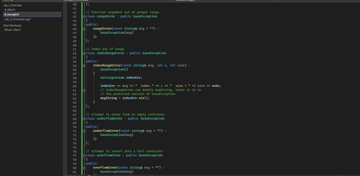 Solved \#pragma oncepublic: overflowError(const string\& msg | Chegg.com