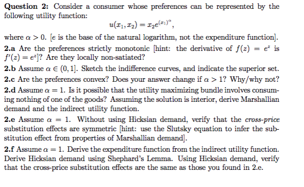 Solved Question 2: Consider a consumer whose preferences can | Chegg.com