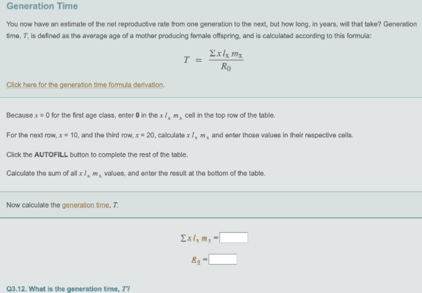 Generation Time You now have an estimate of the net | Chegg.com