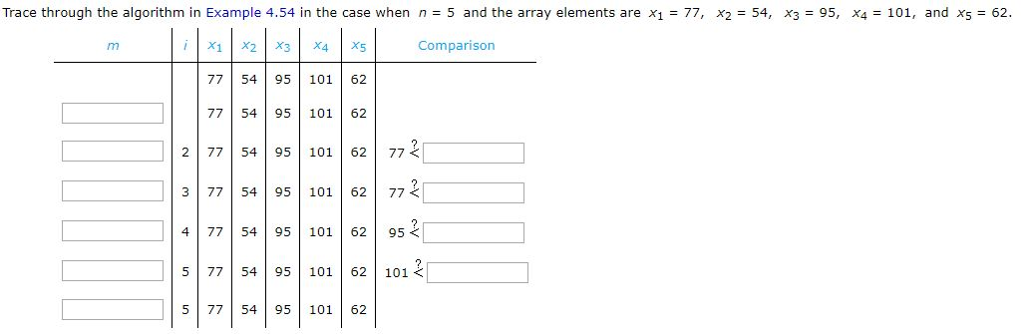 Solved Trace Through The Algorithm In Example 454 In The