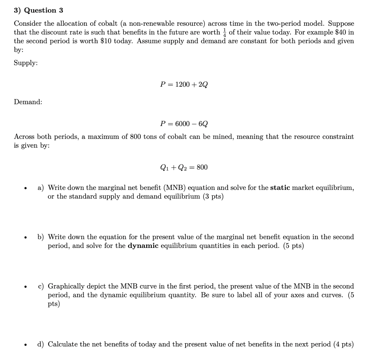Solved Consider the allocation of cobalt (a non-renewable | Chegg.com