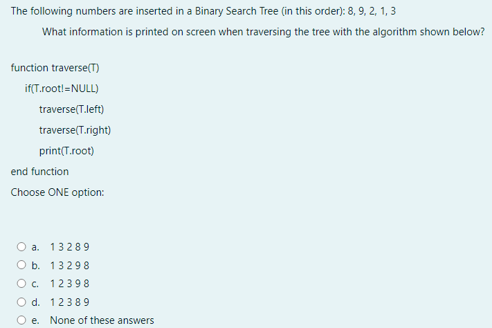 Solved The following numbers are inserted in a Binary Search | Chegg.com