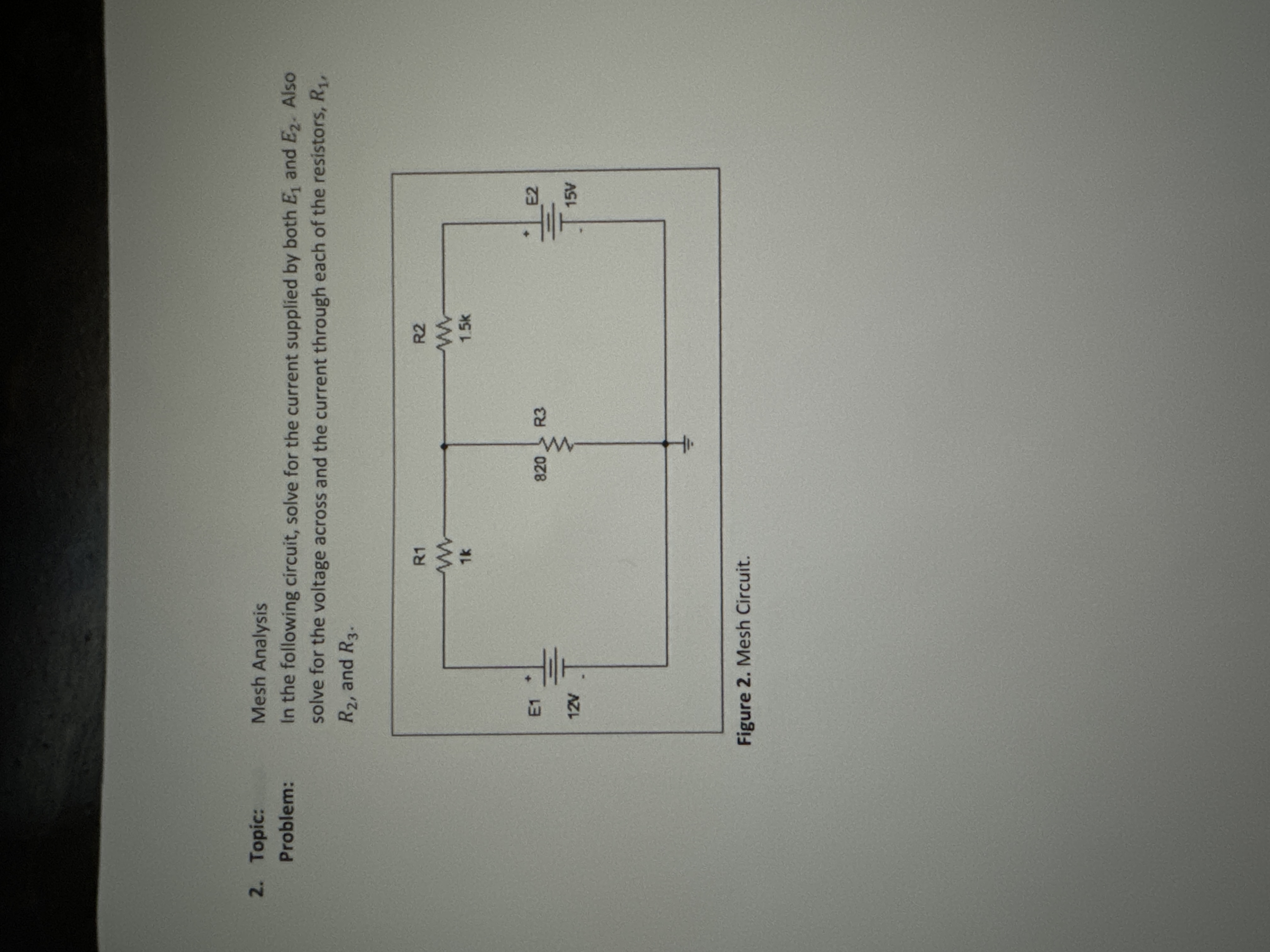 Solved Mesh AnalysisIn the following circuit, solve for the | Chegg.com
