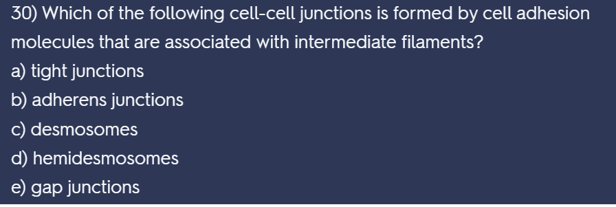 Solved 1.Which of the following cell-cell junctions is | Chegg.com