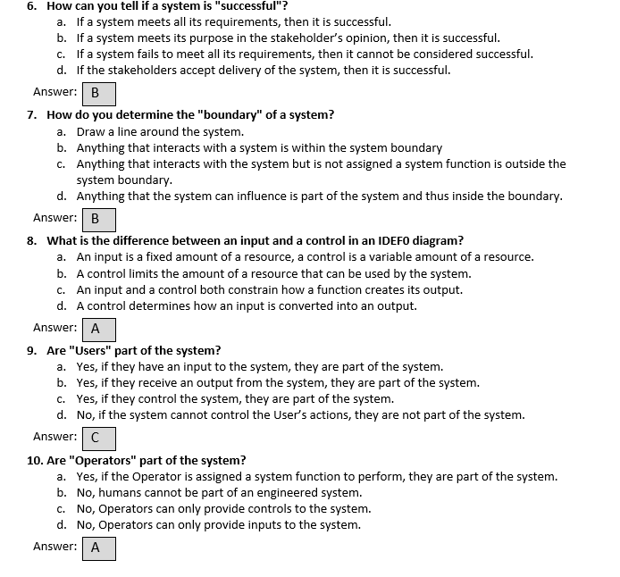Solved Questions have to do with Systems Engineering. Need | Chegg.com