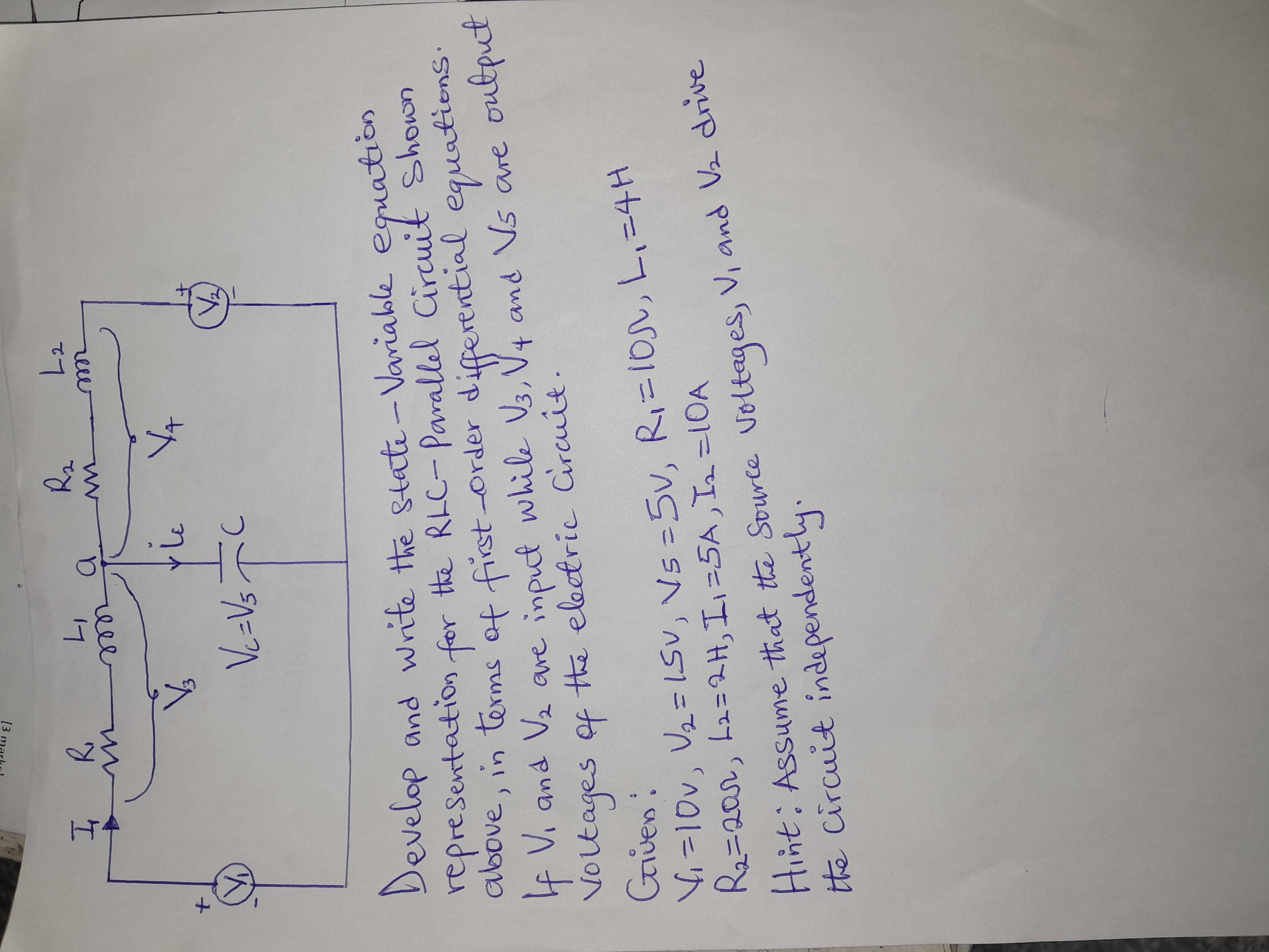 Solved Develop and write the state-Variable equation | Chegg.com