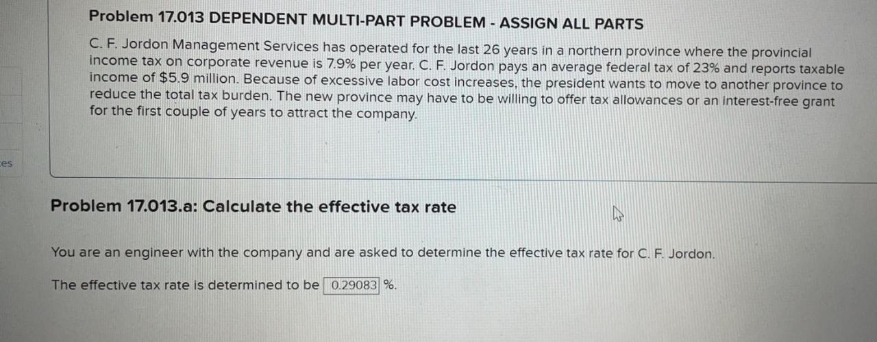 Solved Problem 17.013 DEPENDENT MULTI-PART PROBLEM - ASSIGN | Chegg.com