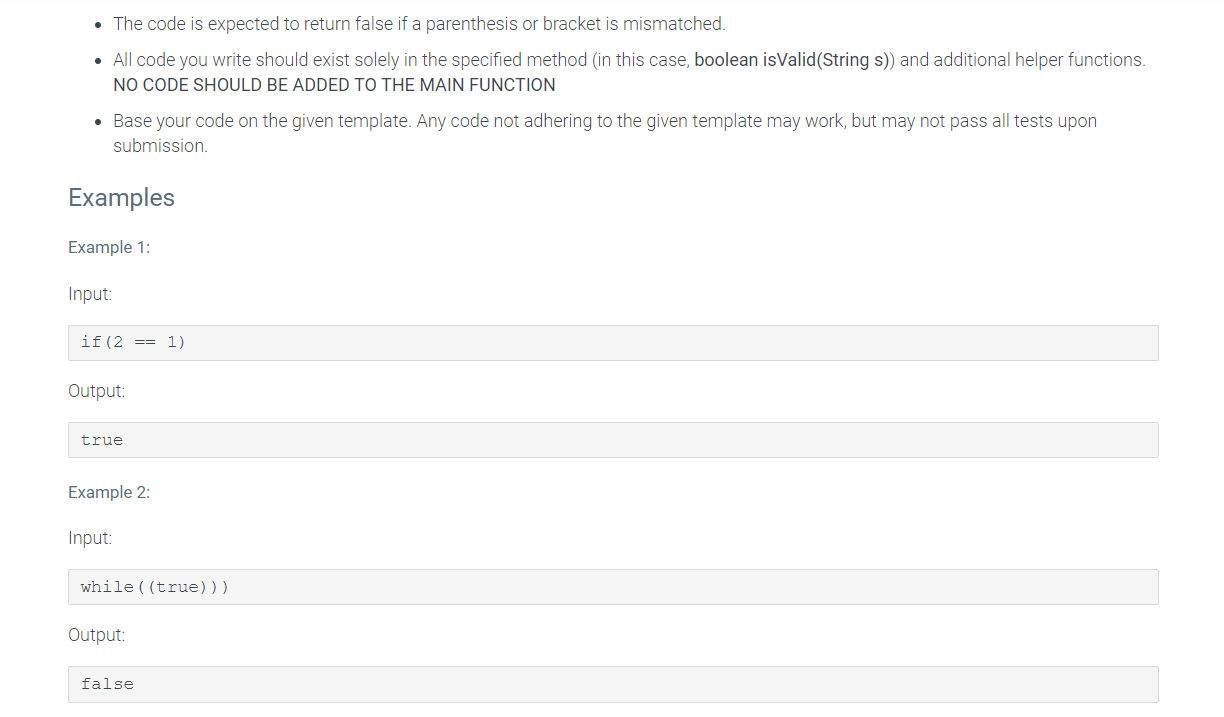 8.8 Properly Matched Parentheses Problem Statement | Chegg.com
