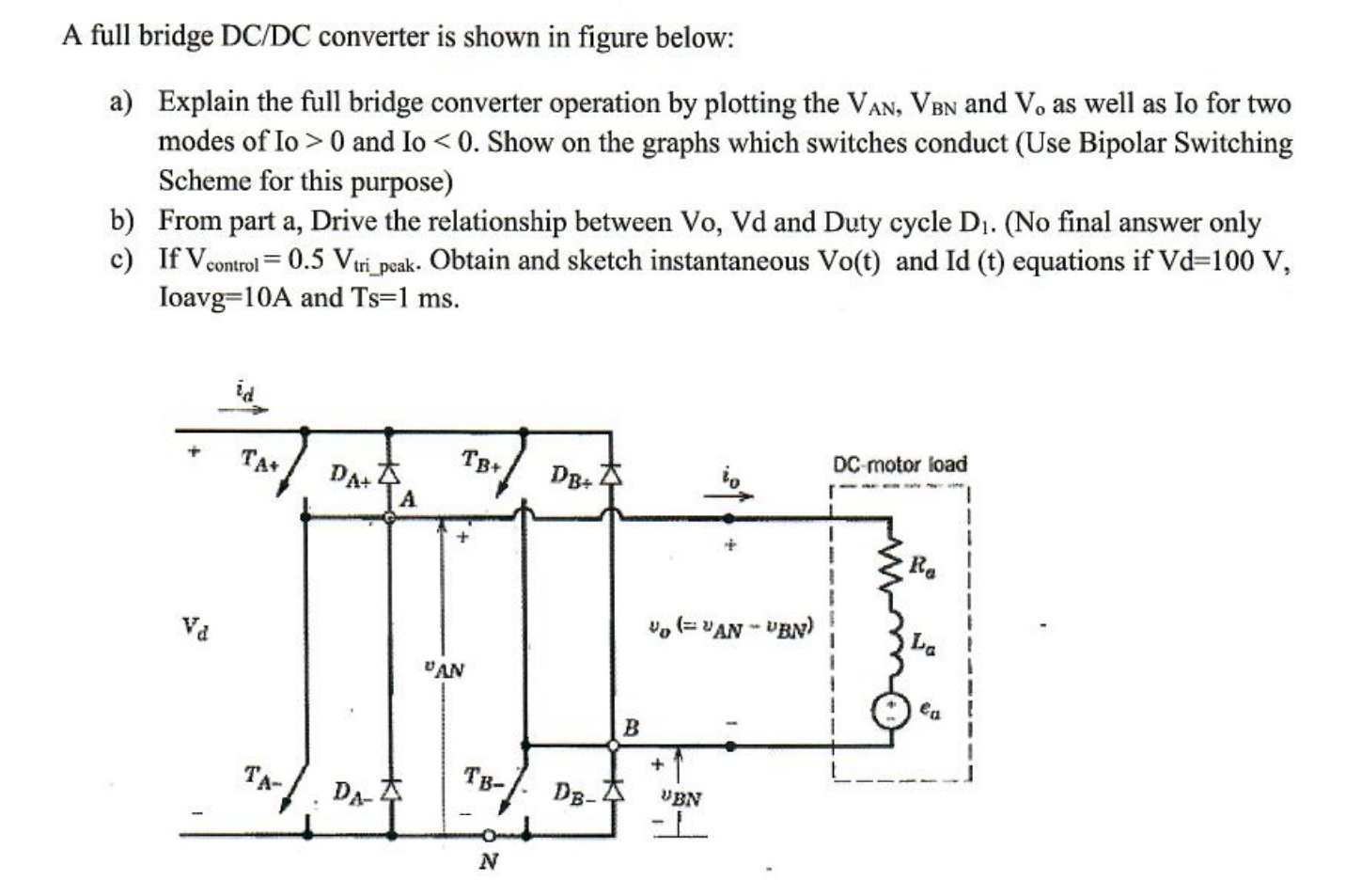 A full bridge DC/DC converter is shown in figure | Chegg.com