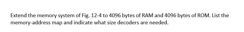 Solved Extend the memory system of Fig. 12-4 to 4096 bytes | Chegg.com