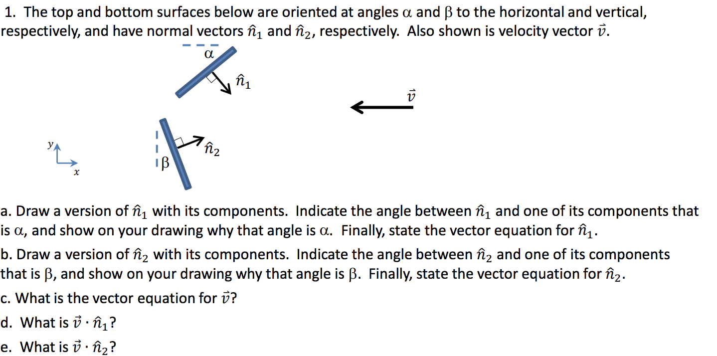 Solved 1. The top and bottom surfaces below are oriented at | Chegg.com
