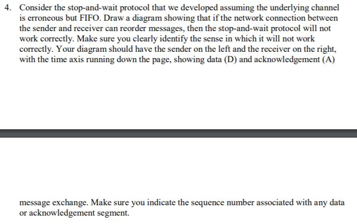 Consider the stop-and-wait protocol that we developed | Chegg.com