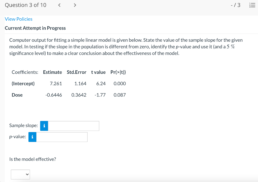Solved Question 3 of 10 -/3 iii View Policies Current | Chegg.com