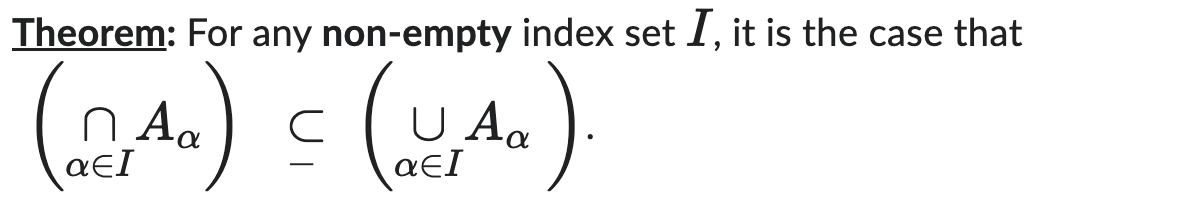 Solved how to proof Theorem: For any non-empty index set I, | Chegg.com