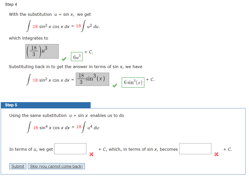 Solved Evaluate The Integral Le 18 Sin2 X Cos3x Dx Step 1 Chegg