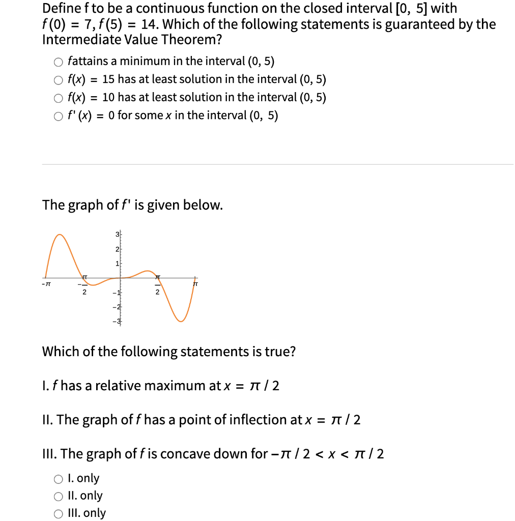 Solved Define f to be a continuous function on the closed | Chegg.com